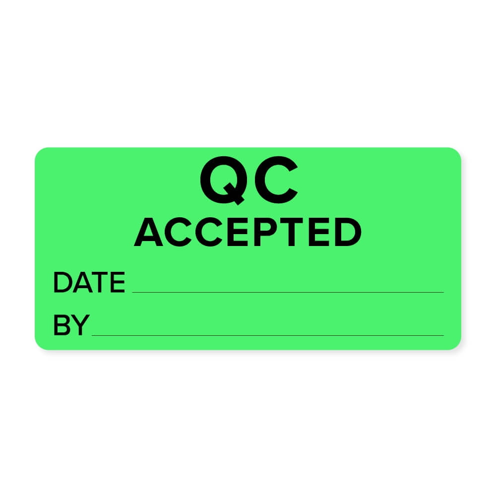 Quality Control Accepted Labels 2" x 1" - Walmart.com