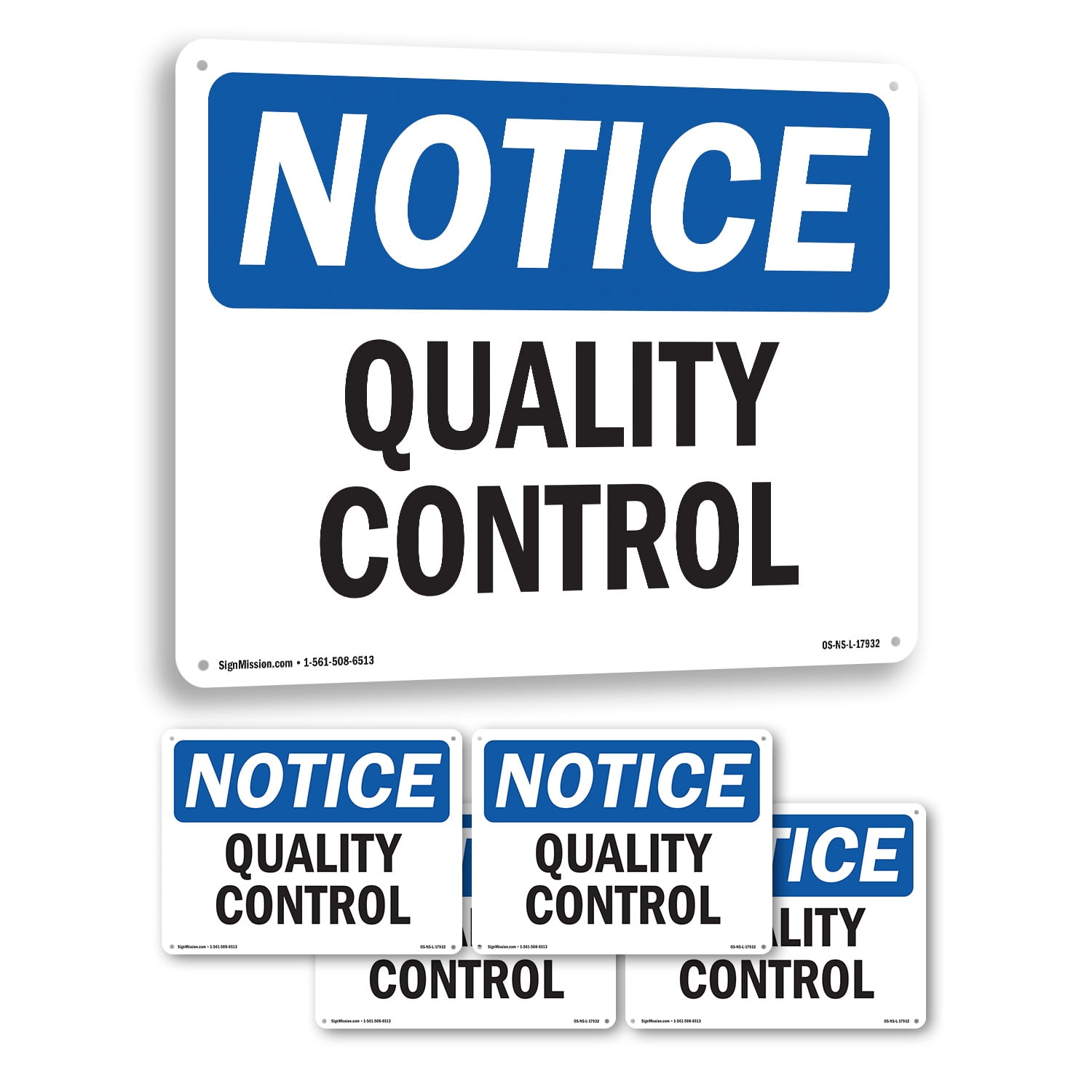 Quality Control OSHA Notice Rigid Plastic Sign 24 Inch x 18 Inch - 5 ...