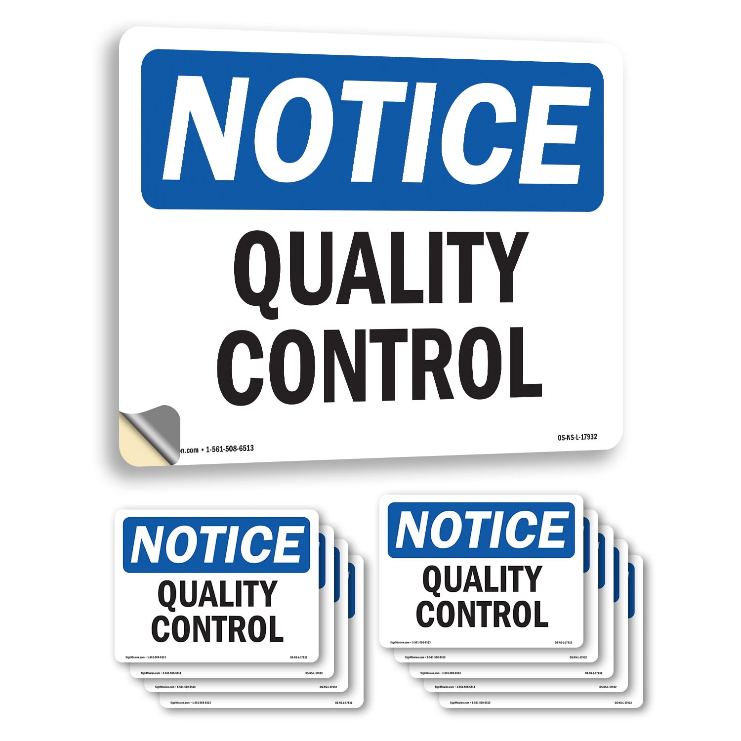 Quality Control OSHA Notice Vinyl Decal Label 14 Inch x 10 Inch - 10 ...