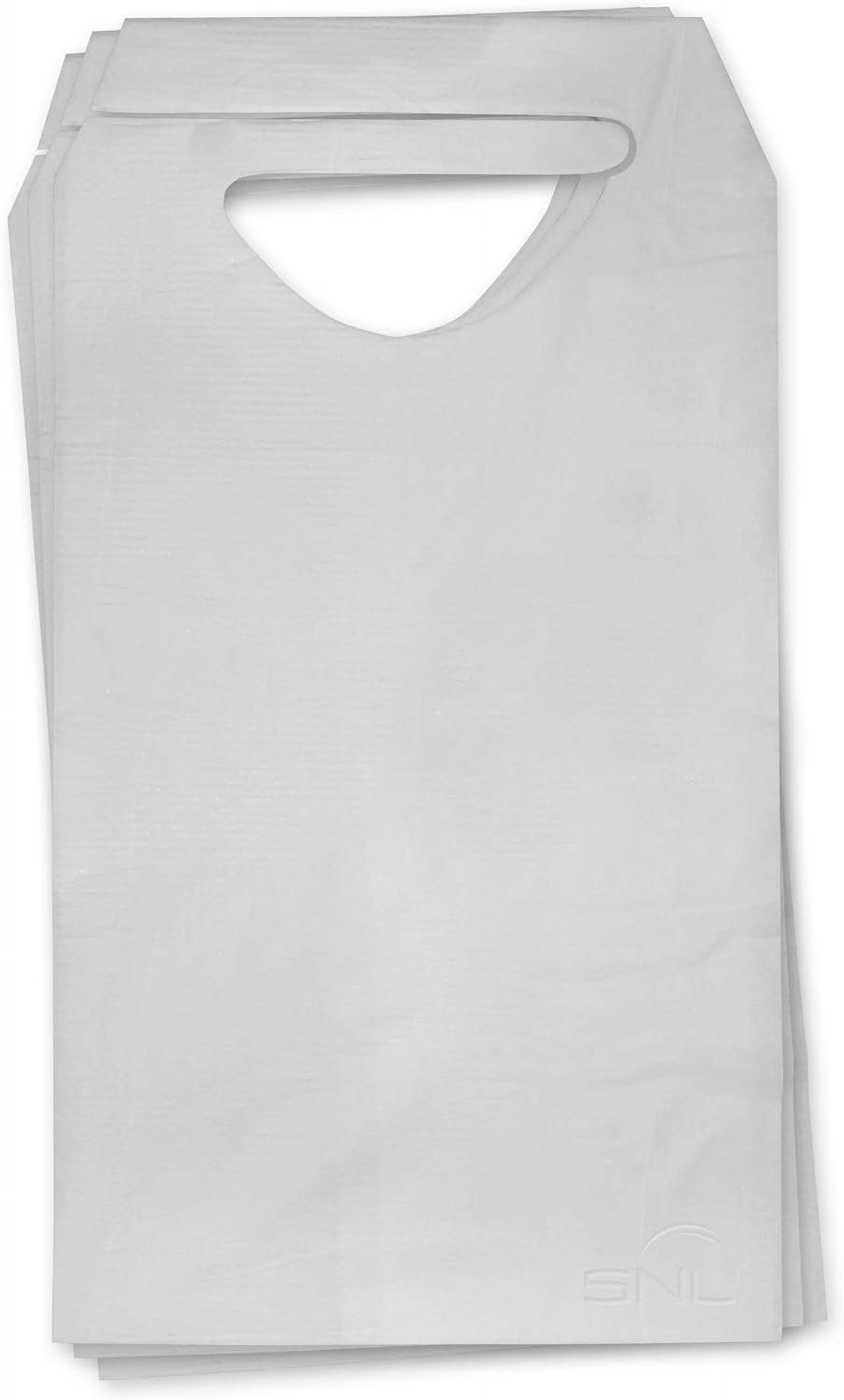 Quality Disposable Adult Poly-Lined Bibs - 16" X 28" - Tie-Back Pack of ...