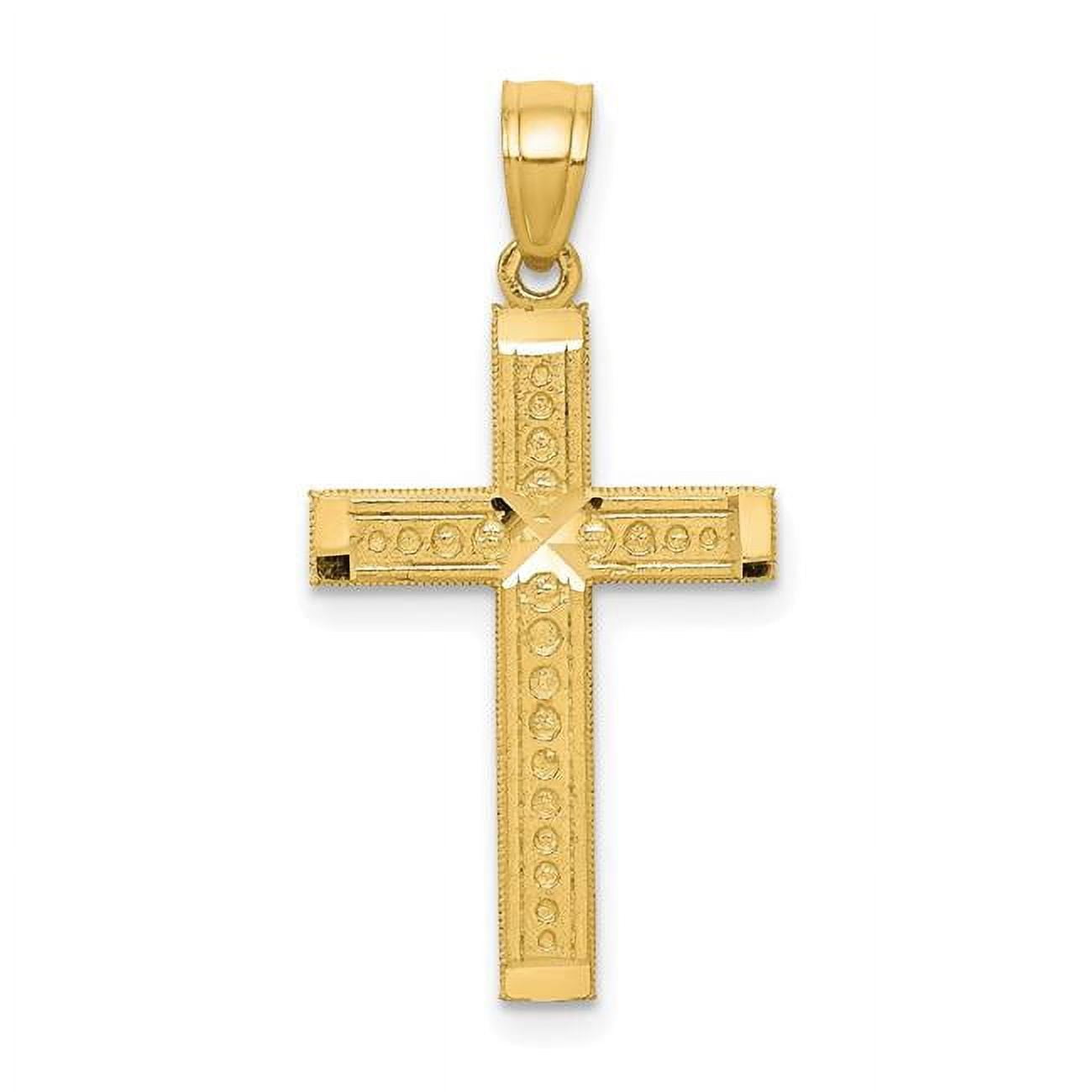 Quality Gold 10C1103 10K Yellow Gold Cross Pendant - Walmart.com