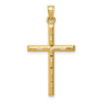 Finest Gold 14K Yellow Gold 0.066CT Diamond Cross Pendant - Walmart.com