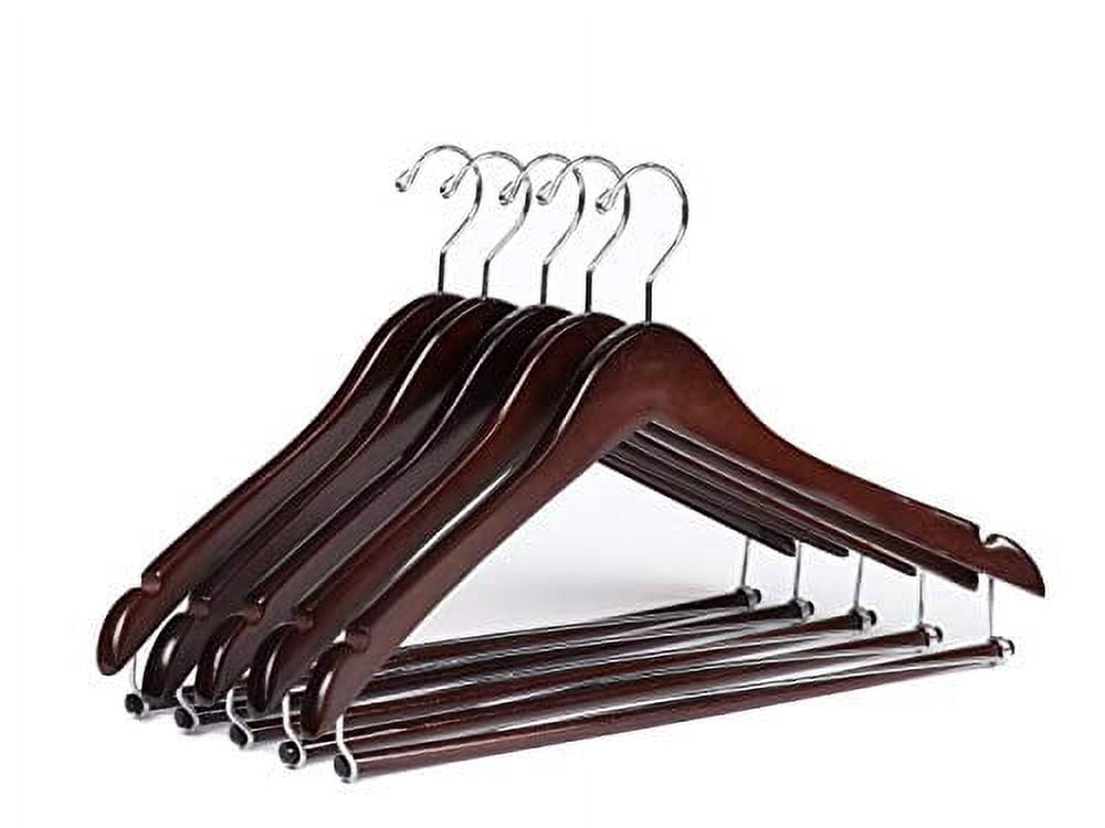 Quality Hangers 10 Wooden Curved Hangers Beautiful Sturdy Suit Coat ...
