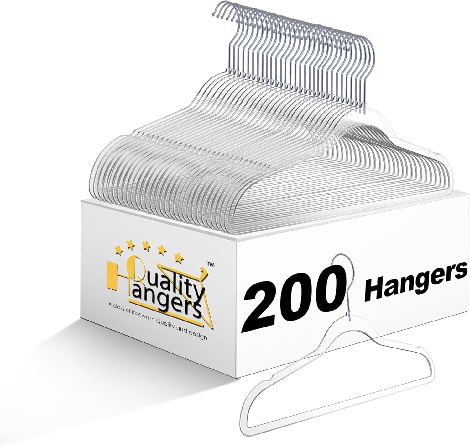Quality Hangers 14” Clear Plastic Kids Hangers 200-Pack | Durable ...