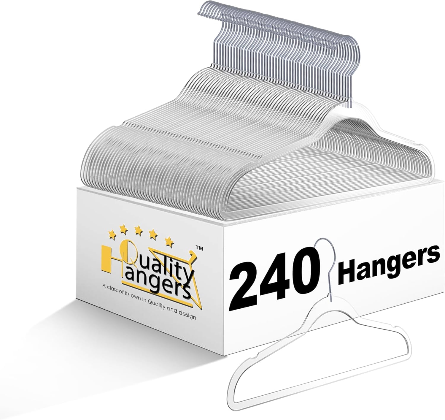Quality Hangers 14” Clear Plastic Kids Hangers 240-Pack | Durable ...