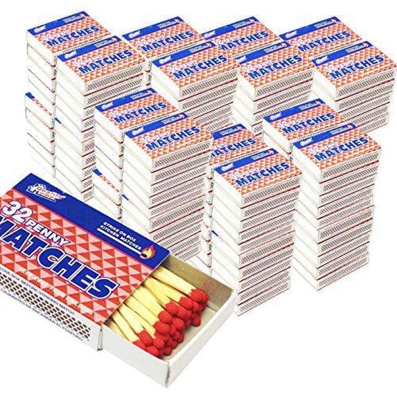 Bulk Pack of 100 Boxes - Wooden Kitchen Matches, Strike On Box Type ...
