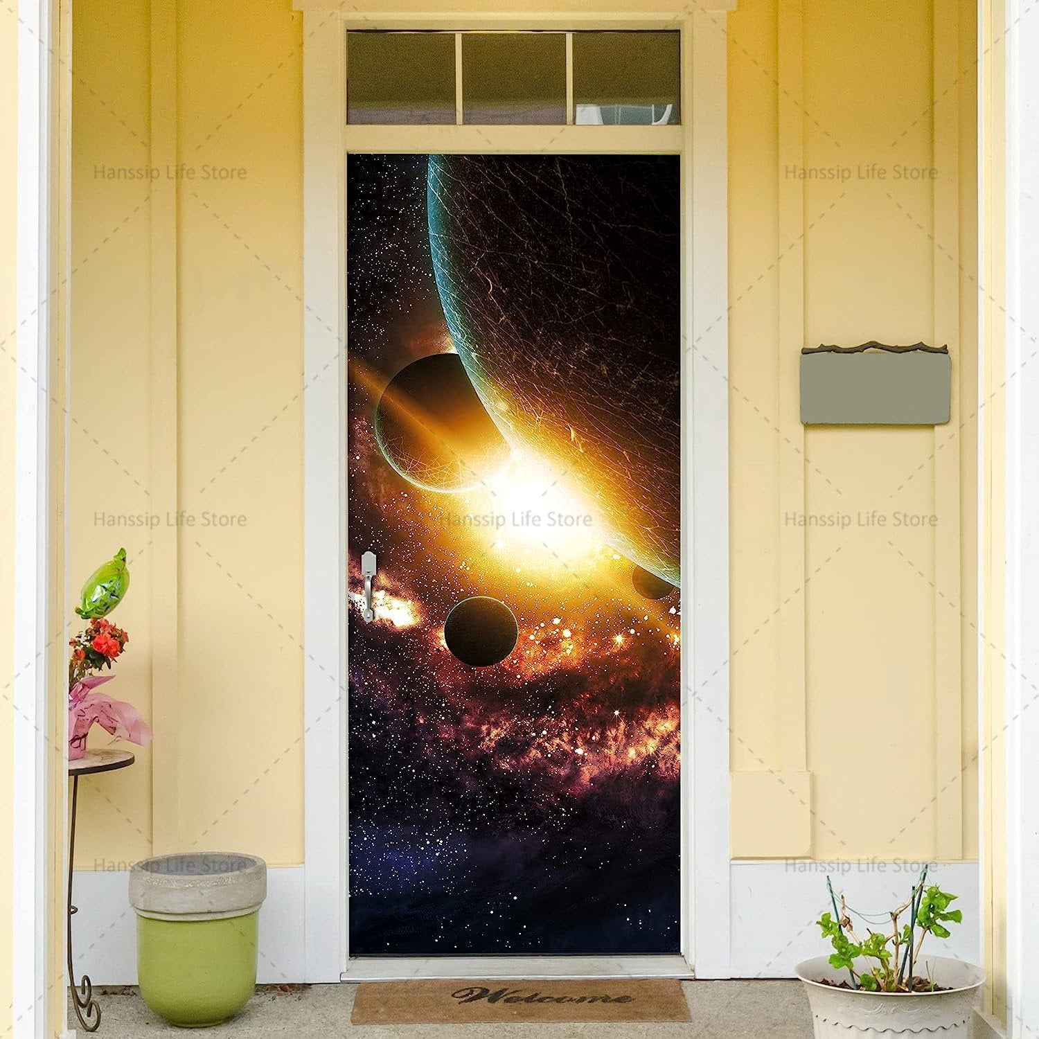 Quality Landscape Door Stickers Vinyl PVC Matte Surface Material Wall ...