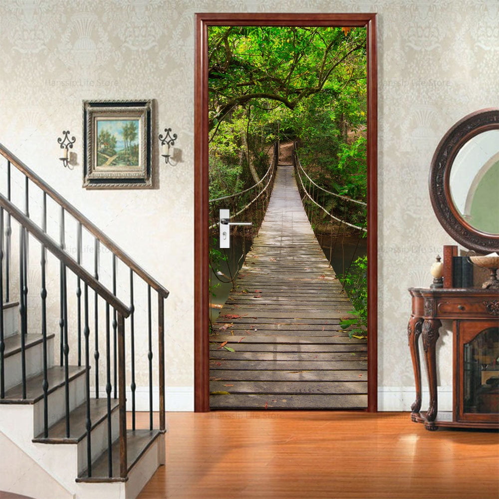 Quality Landscape Door Stickers Vinyl PVC Matte Surface Material Wall ...