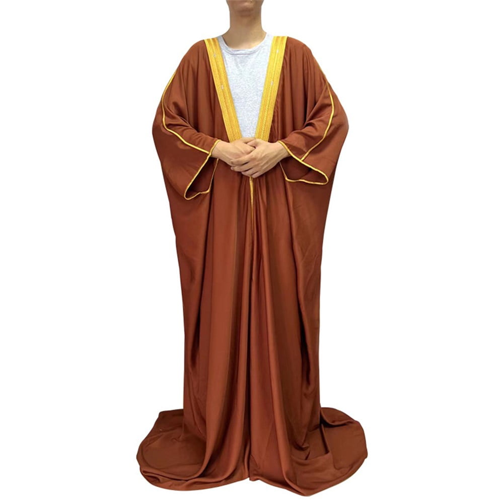 Quality Men Arabian Cloak Bisht Thobe Eid Abaya Muslim Cloth Long ...