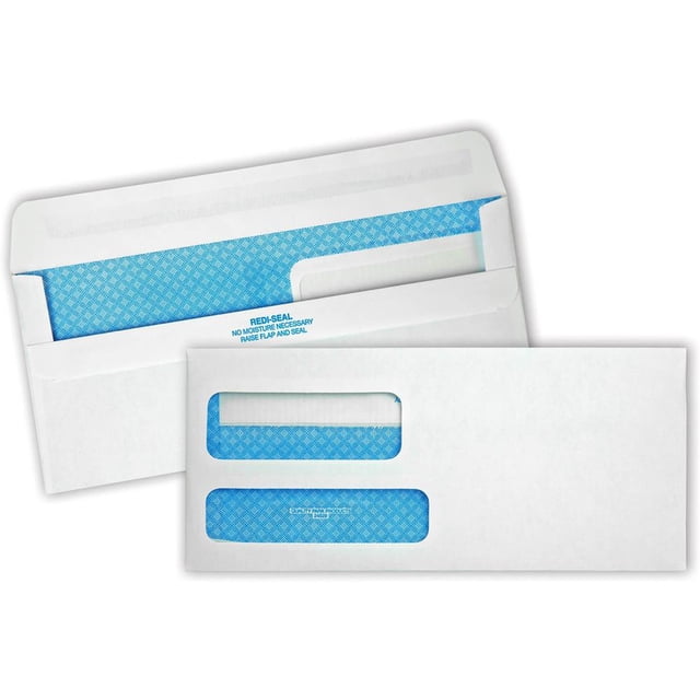 Quality Park Redi-Seal Double-Window Envelopes, #9, 500/Box - Walmart ...