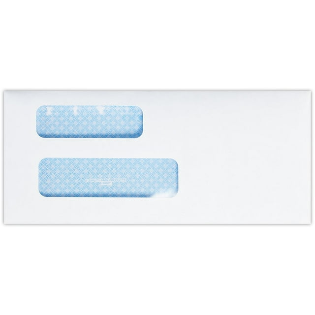 Quality Park Moistenable Glue Security Tinted #9 Double Window Envelope ...
