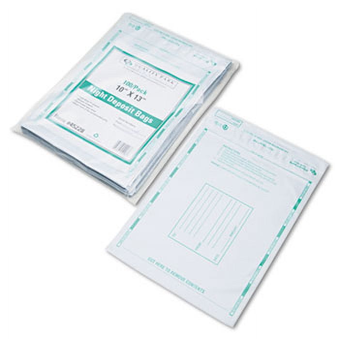 Quality Park Poly Night Deposit Bags w/Tear-Off Receipt, 10 x 13 ...