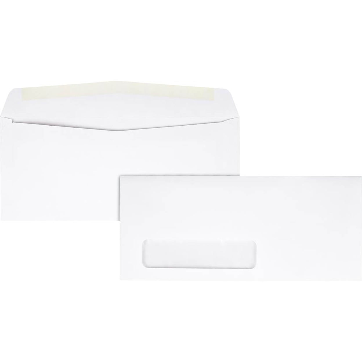 Quality Park Plain Business White Woven Window Envelopes, Single Window ...