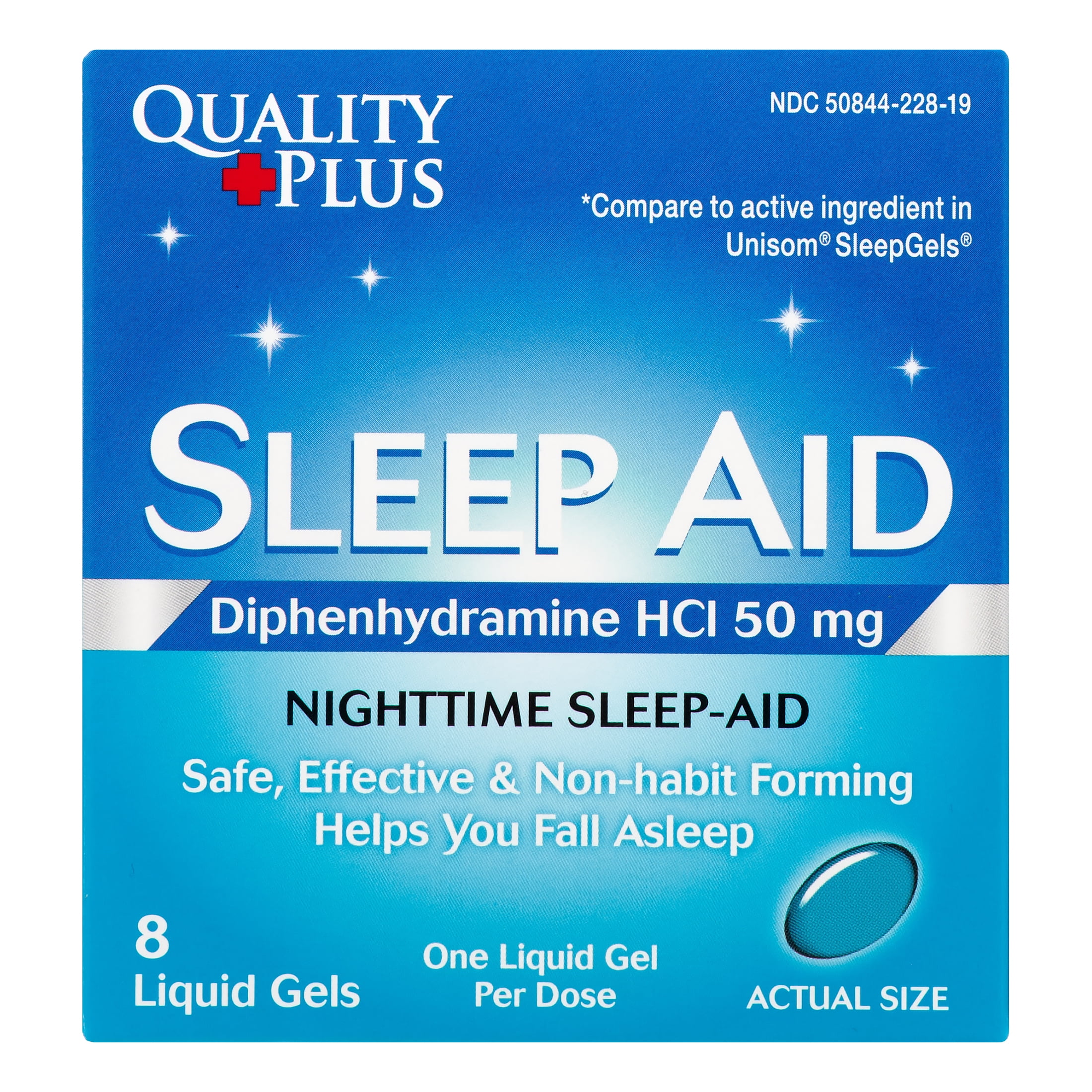 Quality Plus Diphenhydramine HCI Sleep Aid Soft Gels, 50 mg, 8 Count ...