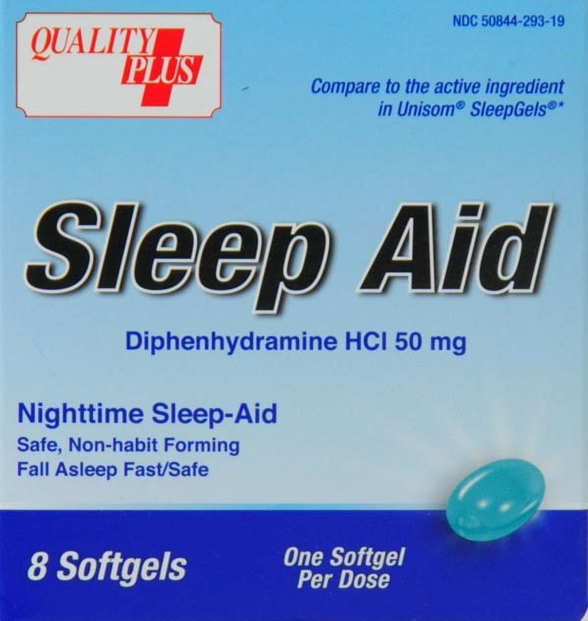 Quality Plus Sleep Aid Diphenhydramine HCI 50 mg, 8 Ct HSA/FSA Eligible ...