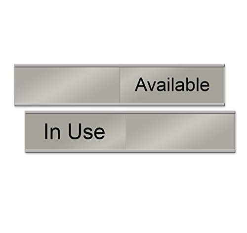 Quality Satin-Aluminum Slider Signs 10" x 2" Available/In Use (Silver ...