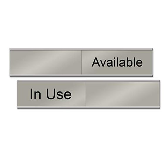 Quality Satin-Aluminum Slider Signs 10" x 2" Available/In Use (Silver ...