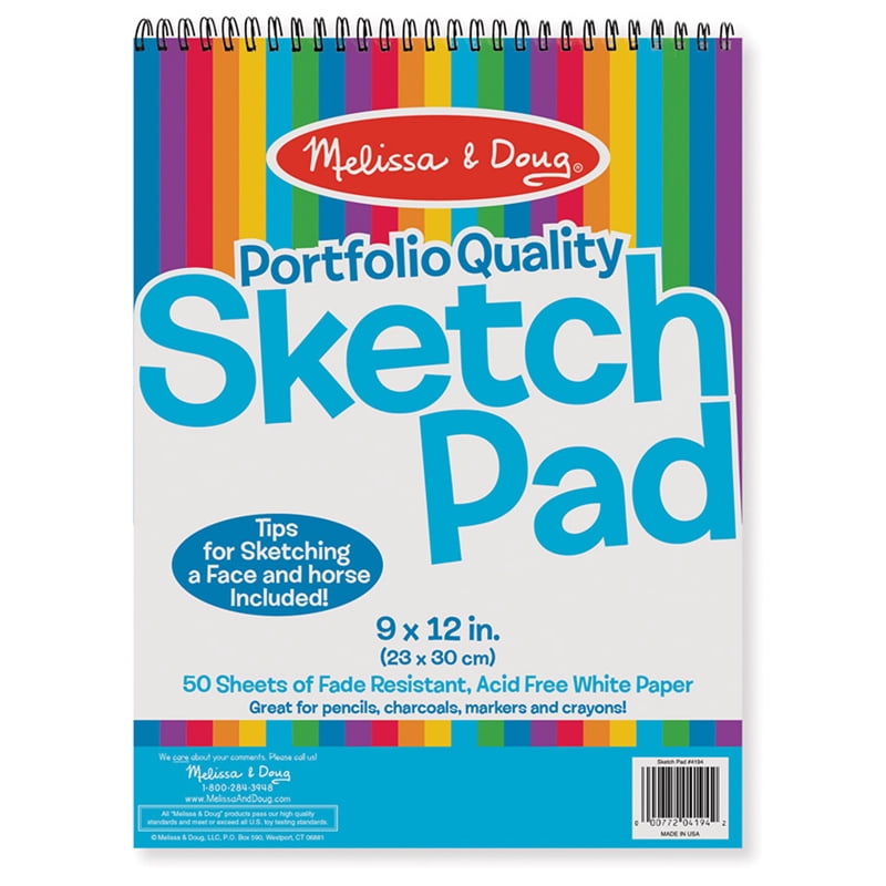 Quality Spiral-Bound Sketch Pad, 9" x 12", 50 Sheets | Bundle of 10 ...