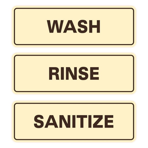 Wash Rinse Sanitize Signs