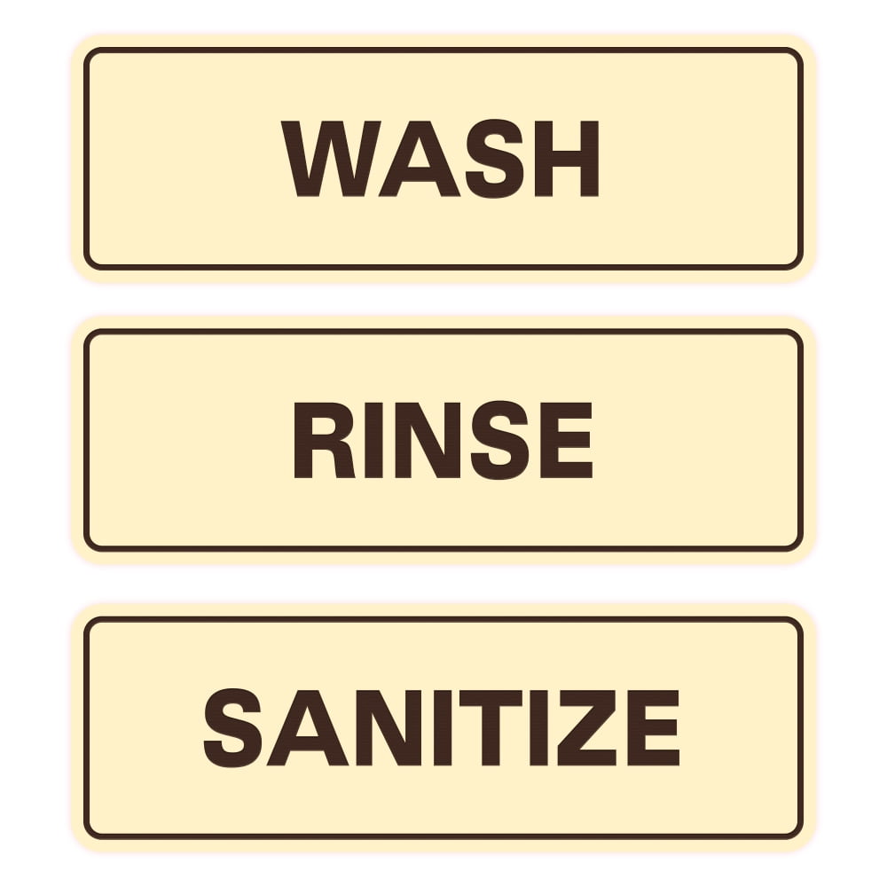 All Quality Standard WASH RINSE SANITIZE Set of 3 Bay Sink Signs ...