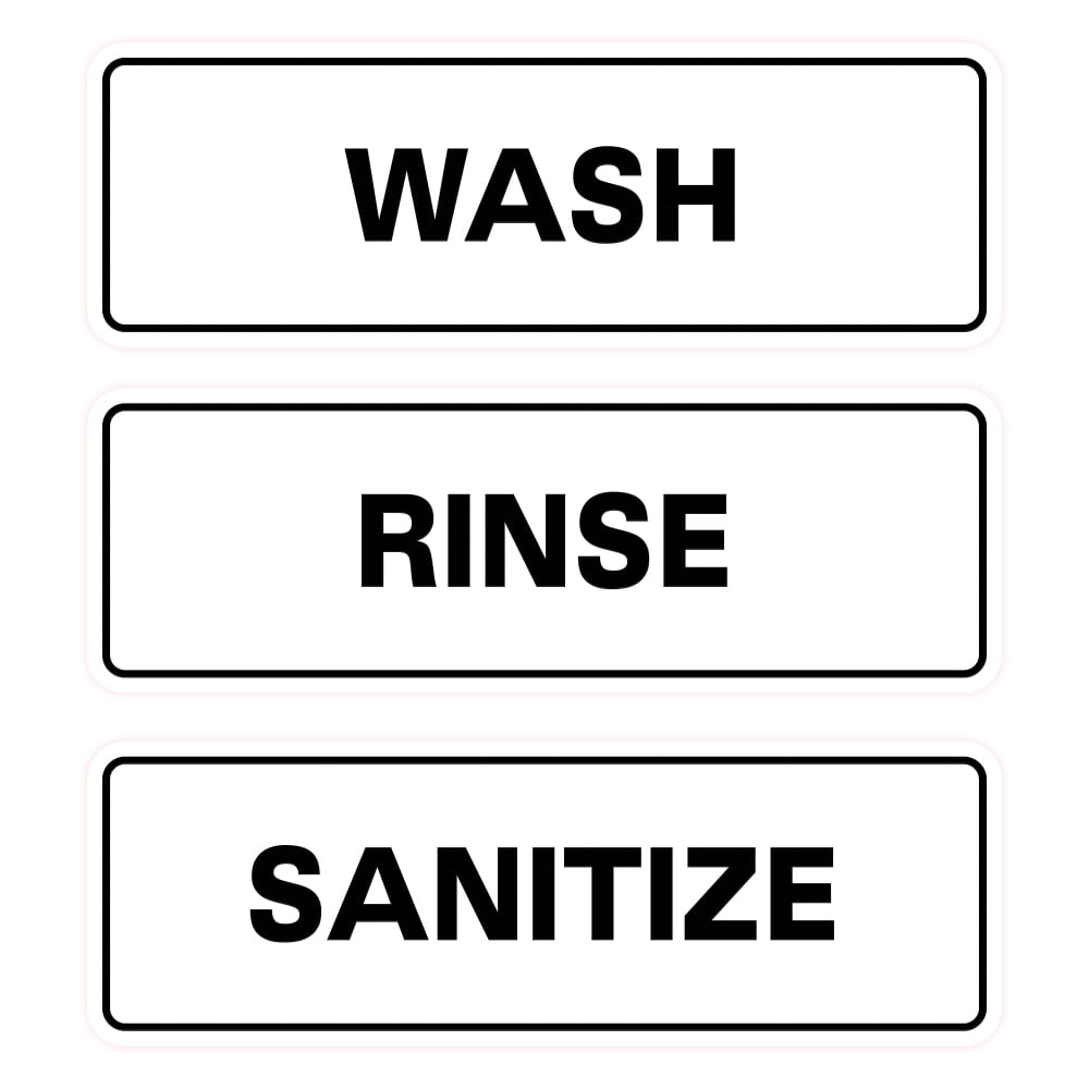 Quality Standard WASH RINSE SANITIZE Set of 3 Bay Sink Signs ...