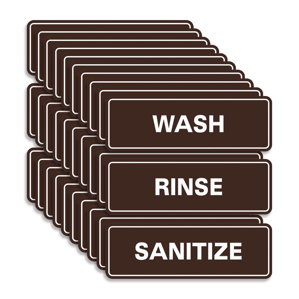 All Quality Standard WASH RINSE SANITIZE Sign (10-Pack) - 3 Bay Sink ...