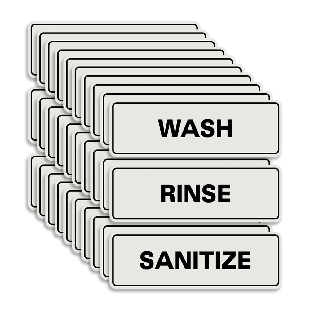All Quality Standard WASH RINSE SANITIZE Sign (10-Pack) - 3 Bay Sink ...