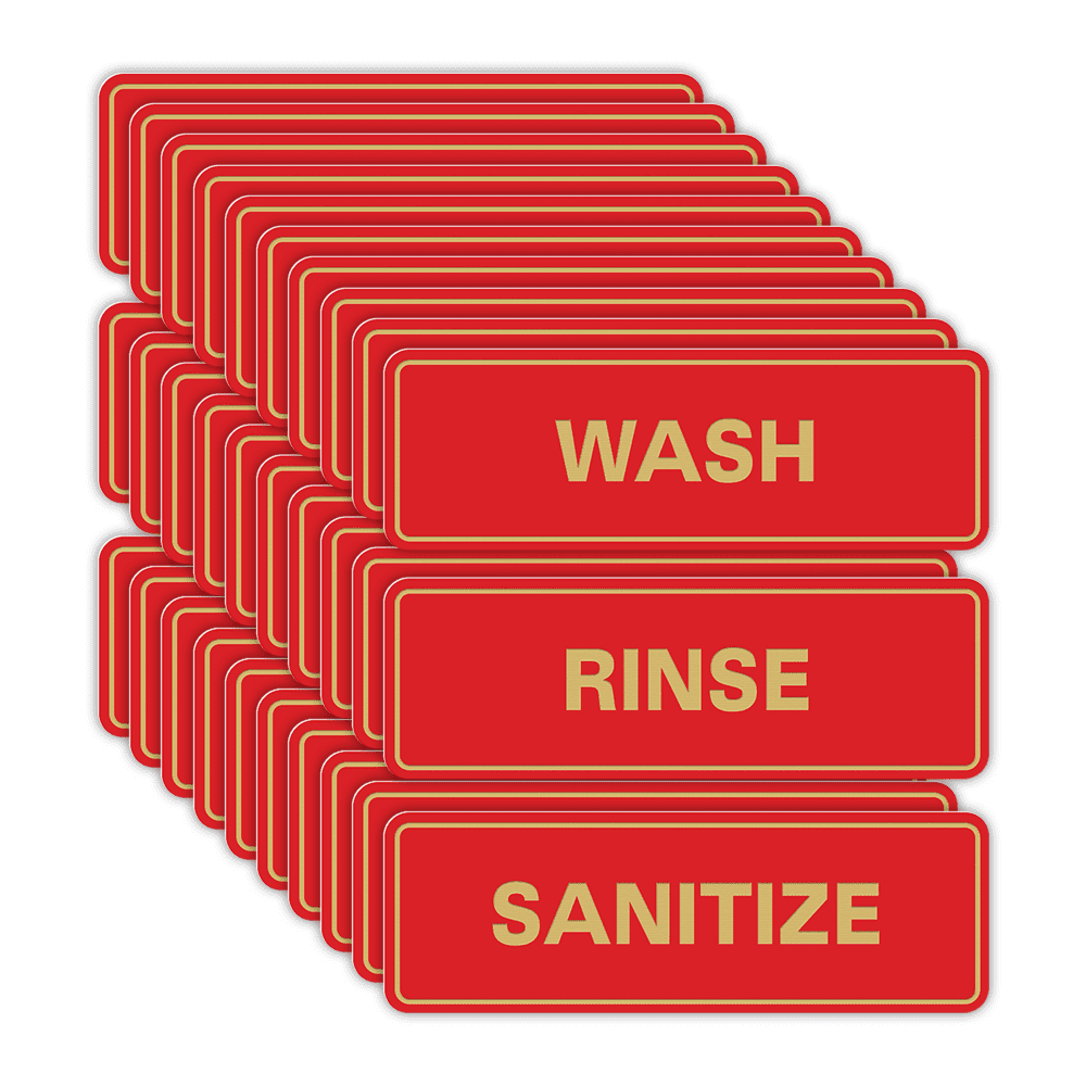All Quality Standard WASH RINSE SANITIZE Sign (10-Pack) - 3 Bay Sink ...