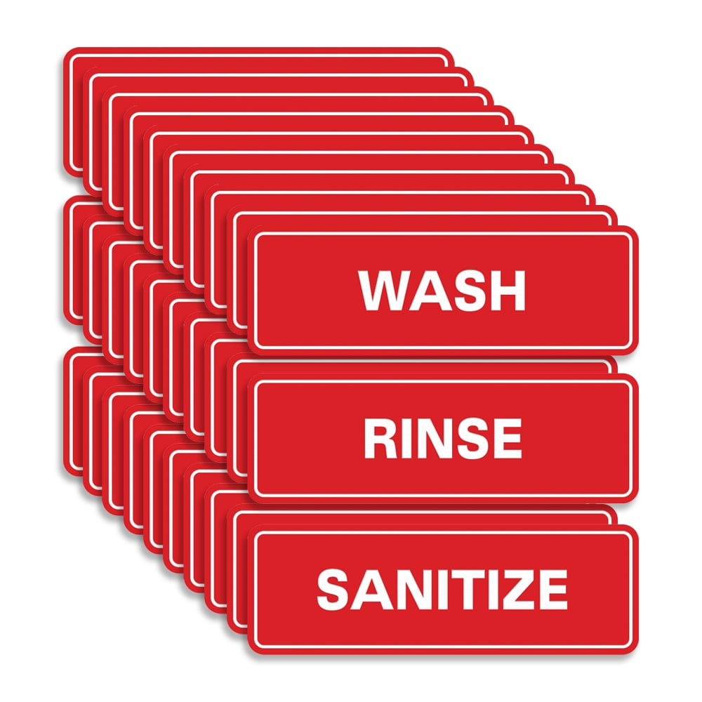 All Quality Standard WASH RINSE SANITIZE Sign (10-Pack) - 3 Bay Sink ...