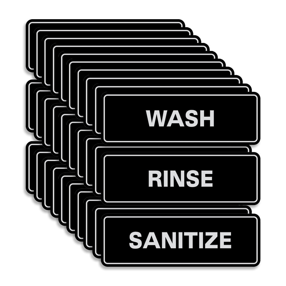 All Quality Standard WASH RINSE SANITIZE Sign (10-Pack) - 3 Bay Sink ...