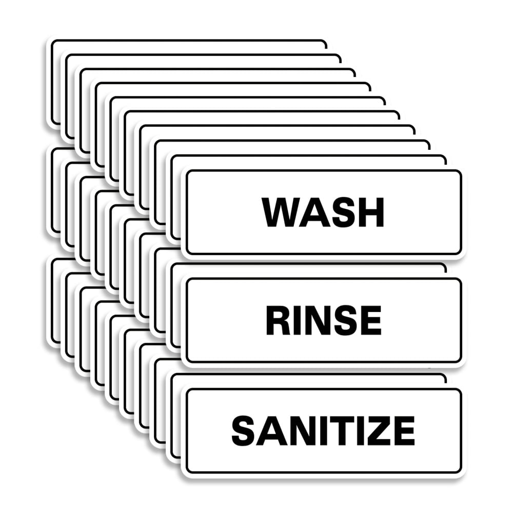 All Quality Standard WASH RINSE SANITIZE Sign (10-Pack) - 3 Bay Sink ...