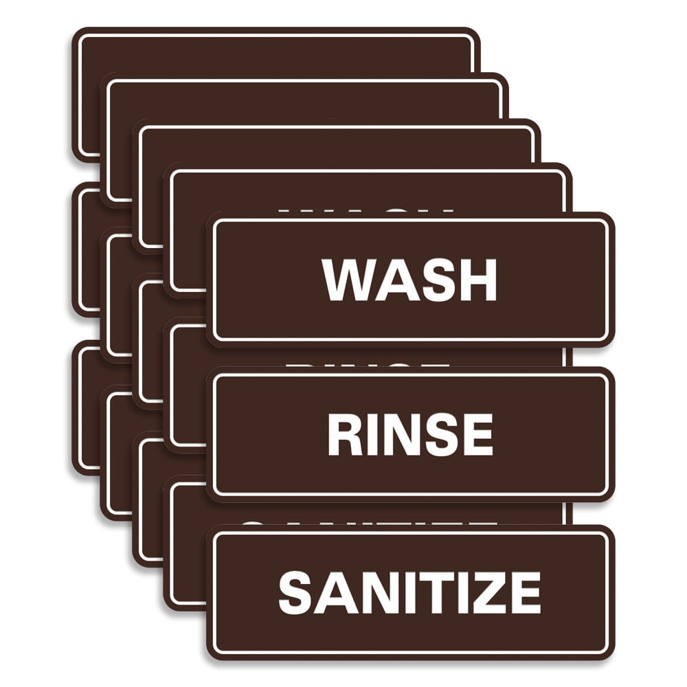 All Quality Standard WASH RINSE SANITIZE Sign (5-Pack) - 3 Bay Sink ...