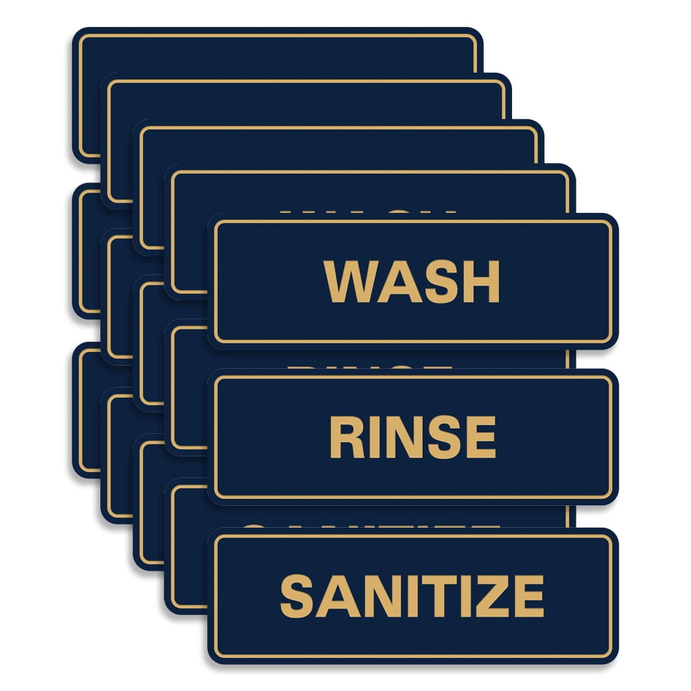 All Quality Standard WASH RINSE SANITIZE Sign (5-Pack) - 3 Bay Sink ...
