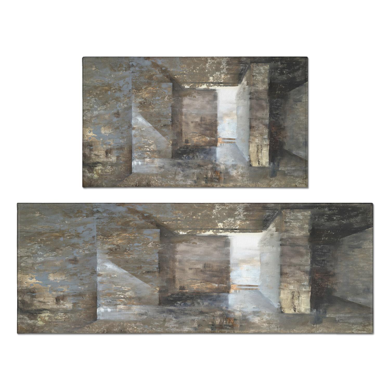 Quality & Style! Non-Skid, Washable Blue Grey Kitchen Rugs and Mats Set ...