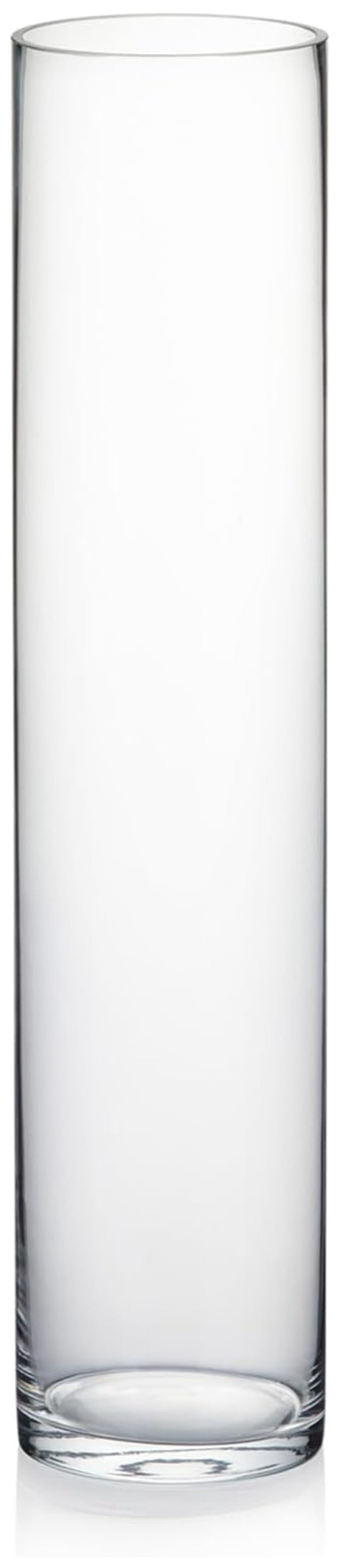Quality Thick Weighted Tall Clear Cylinder Glass Vases, 4" W x 18" H ...