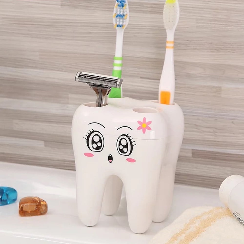 Quality Toothbrush Holder Plastic 4 Hole Toothbrush Stand Tooth Shaped ...