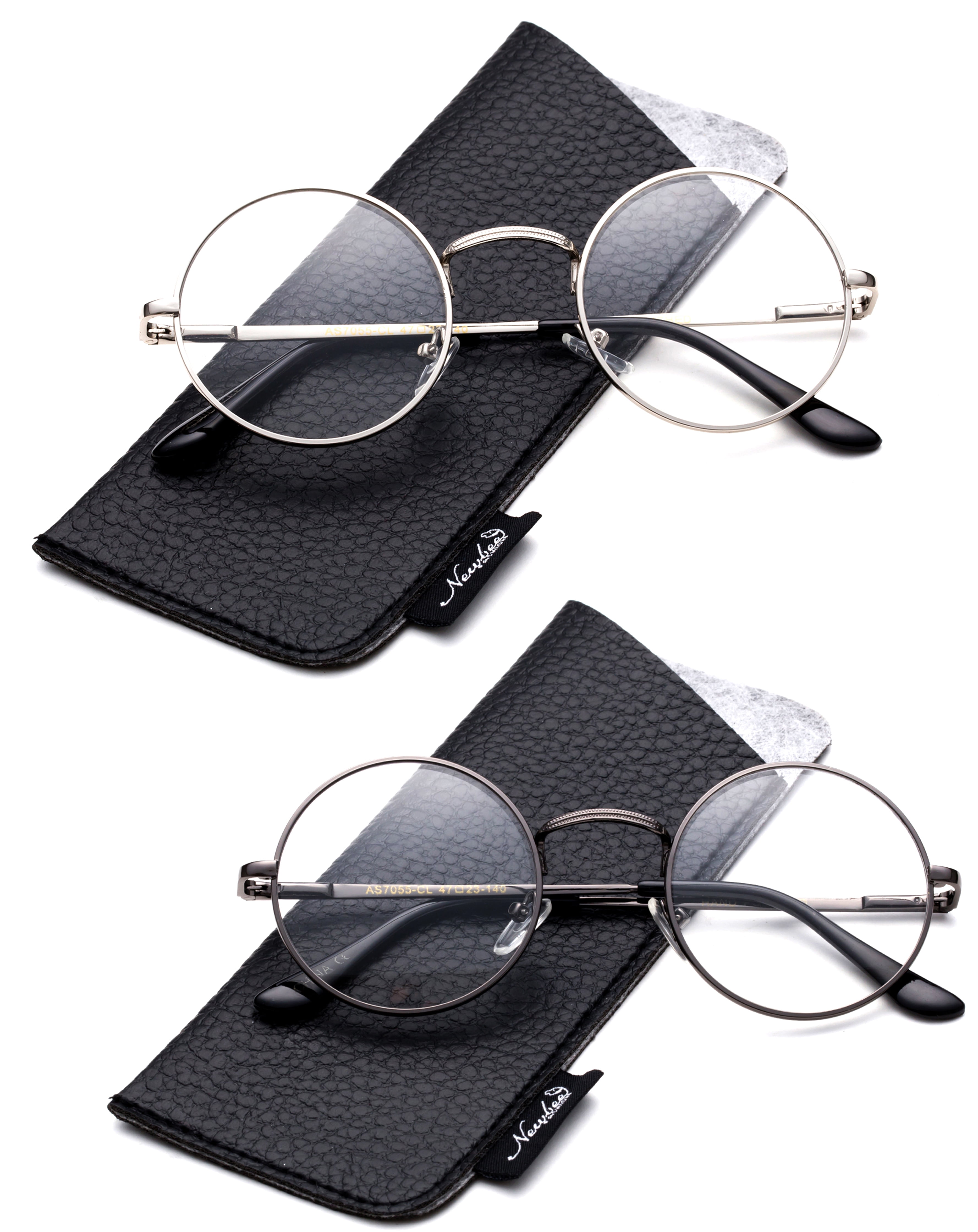 Quality Unisex Retro Round Reading Glasses Spring Hinge Stainless Steel ...