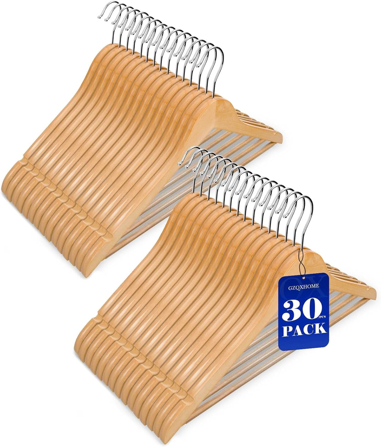 Quality Wooden Hangers with 360-Degree Rotatable Hook and Precisely Cut ...