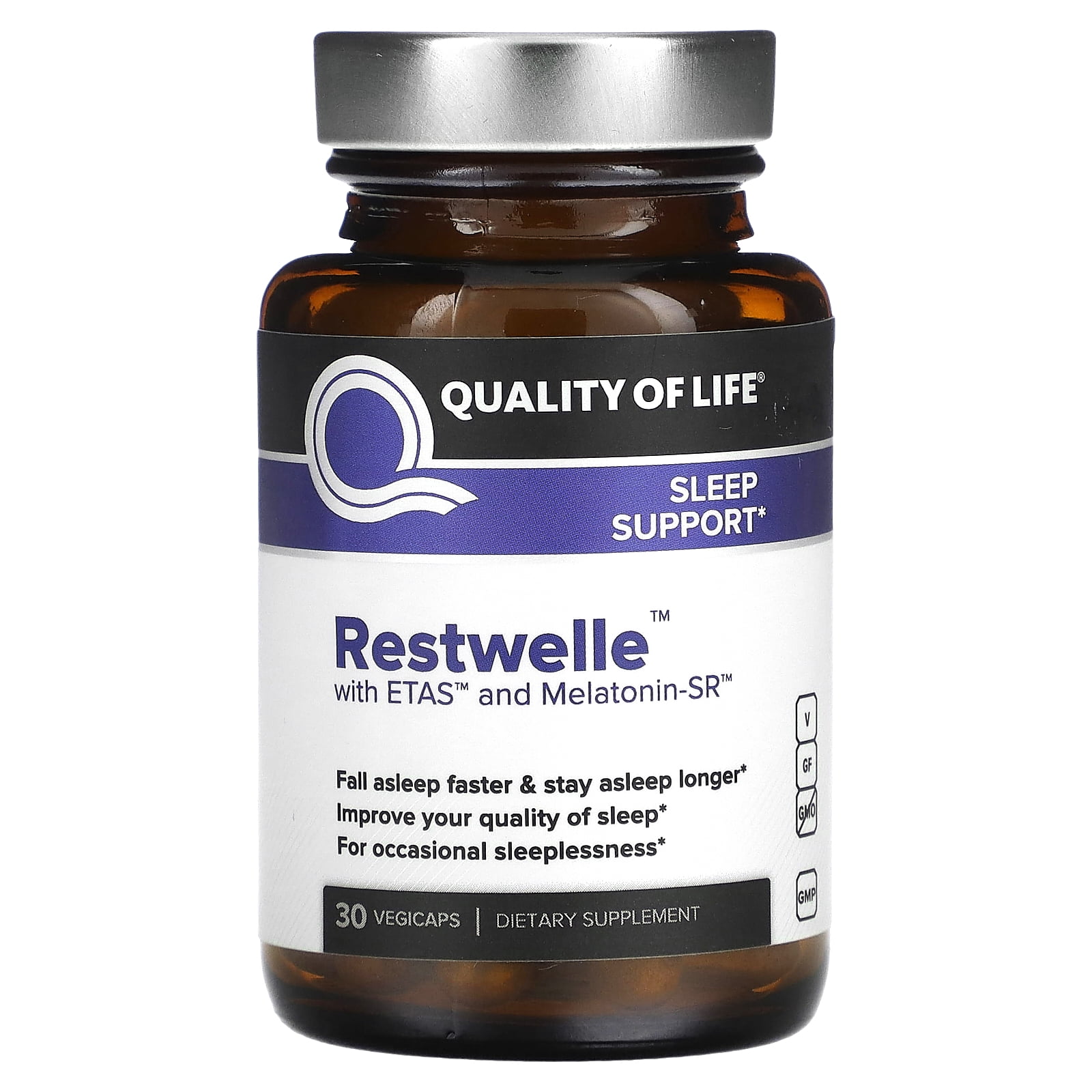 Quality of Life Labs Restwelle with ETAS and Melatonin-SR, 30 Vegicaps ...