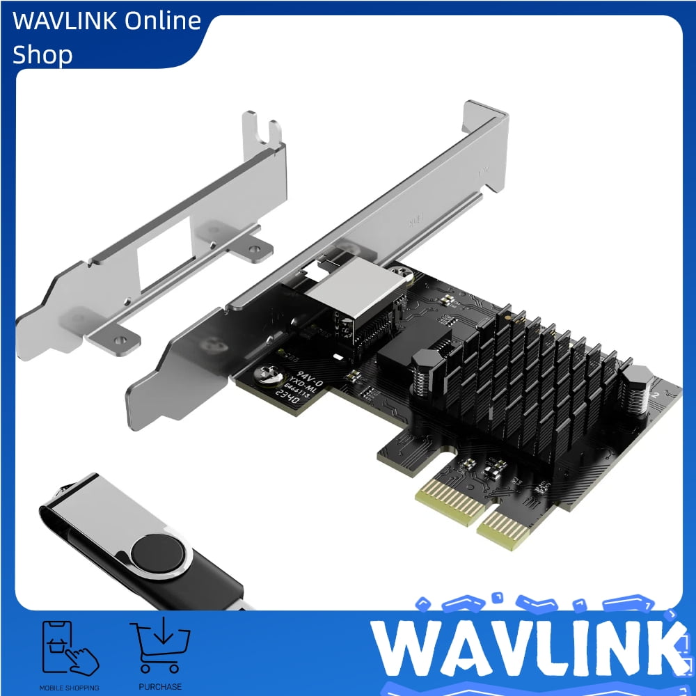 Quality100 5G Base-T PCIe Network Card, 5000/2500/1000Mbps PCI Express Ethernet Adapter with ...