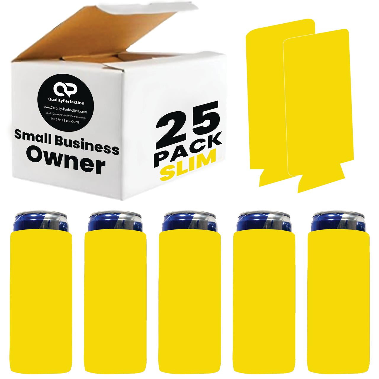 QualityPerfection Slim Can Cooler Sleeves (25-Pack) Insulated foam ...