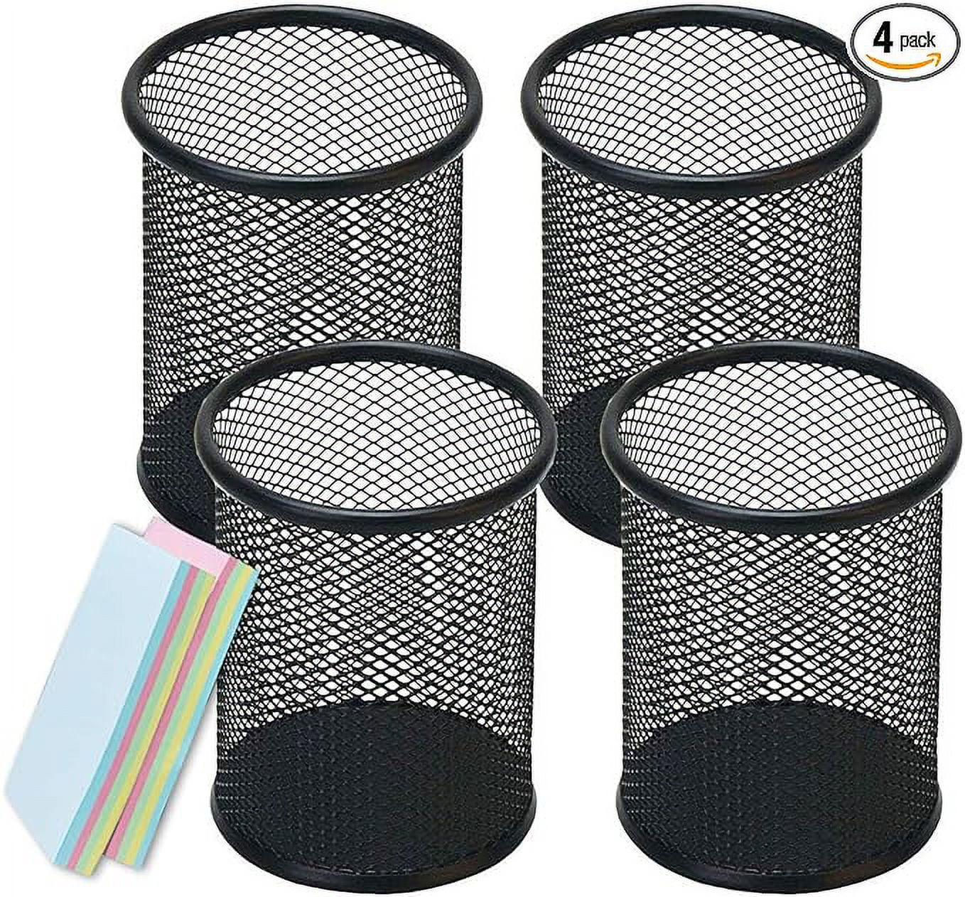 Qualsen Pen Holder for Desk 4 Pack, Mesh Desk Organizer Pencil Holder ...
