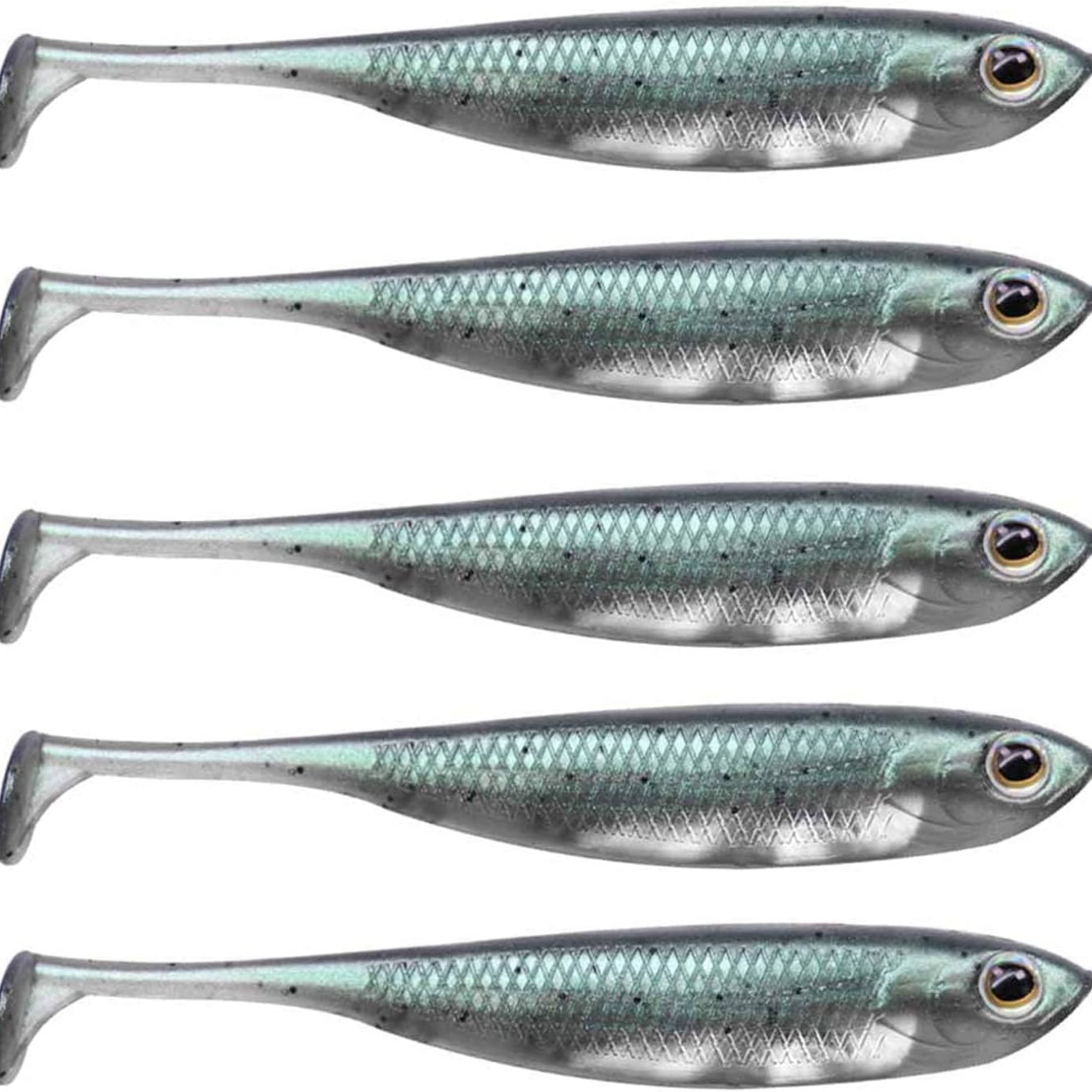 QualyQualy 5Pcs Soft Plastic Swimbait,Paddle Tail Lures for Bass,Trout ...