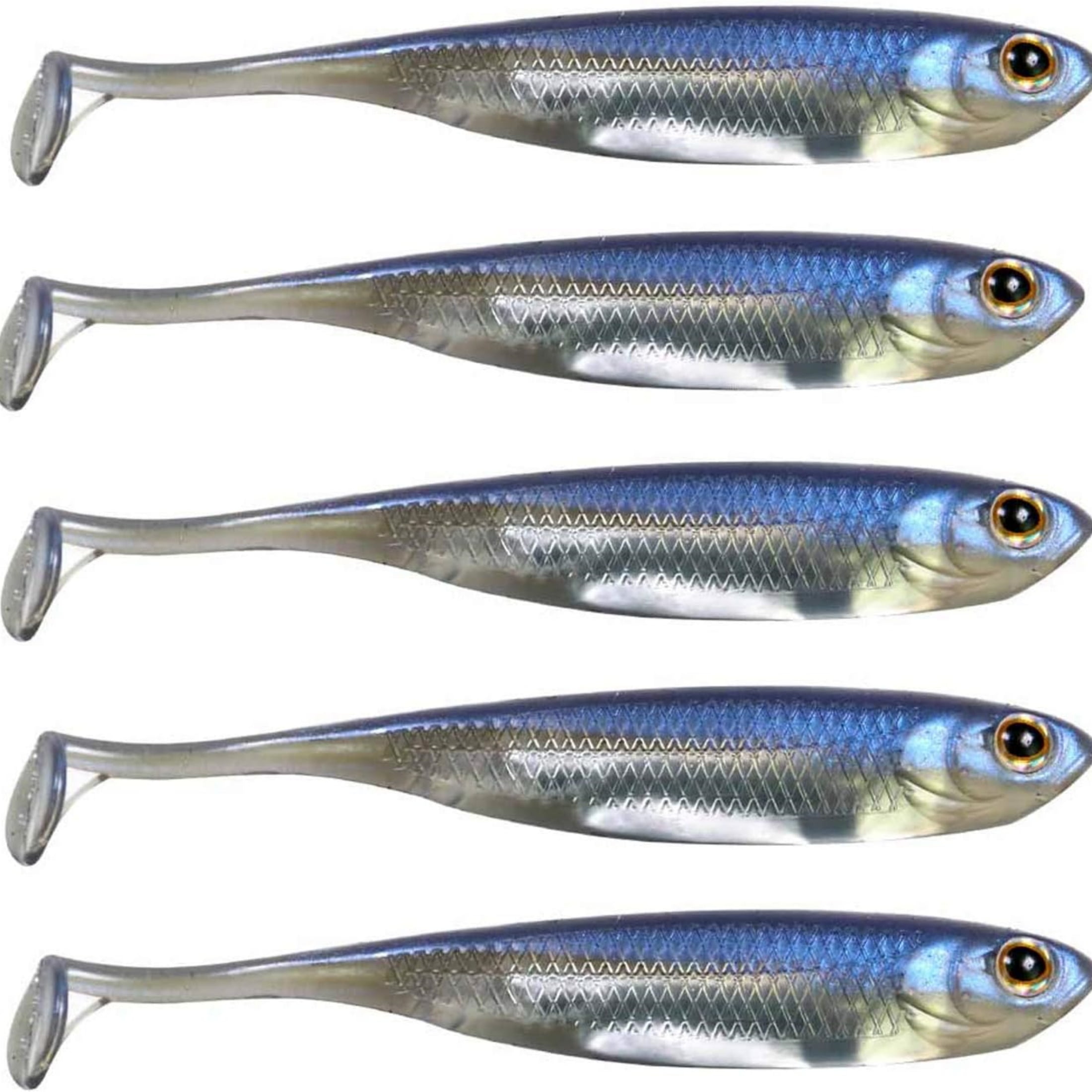 QualyQualy 5Pcs Soft Plastic Swimbait,Paddle Tail Lures for Bass,Trout ...