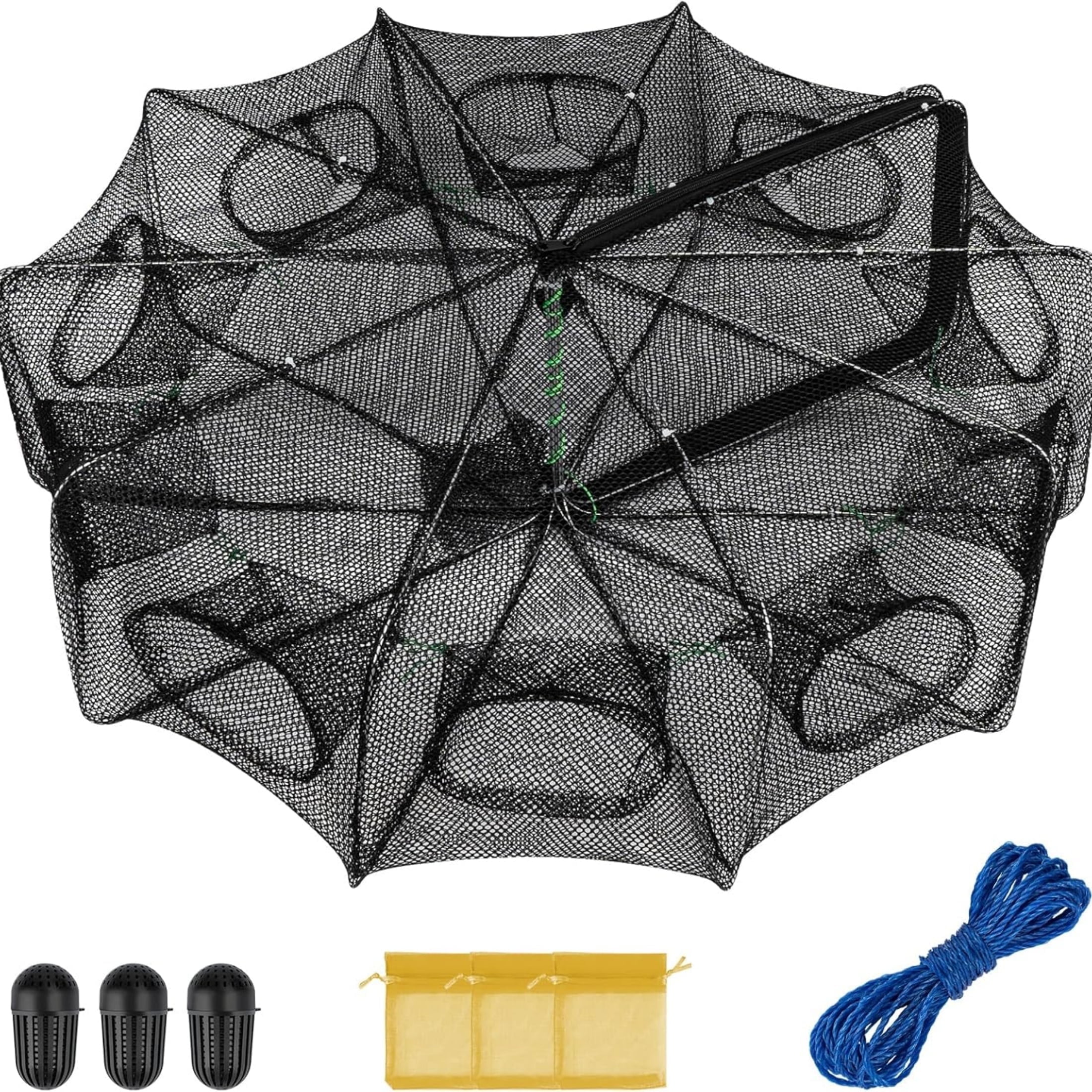QualyQualy, Fishing Bait Trap Crab Net, 10 Holes, Large Space - Walmart.com
