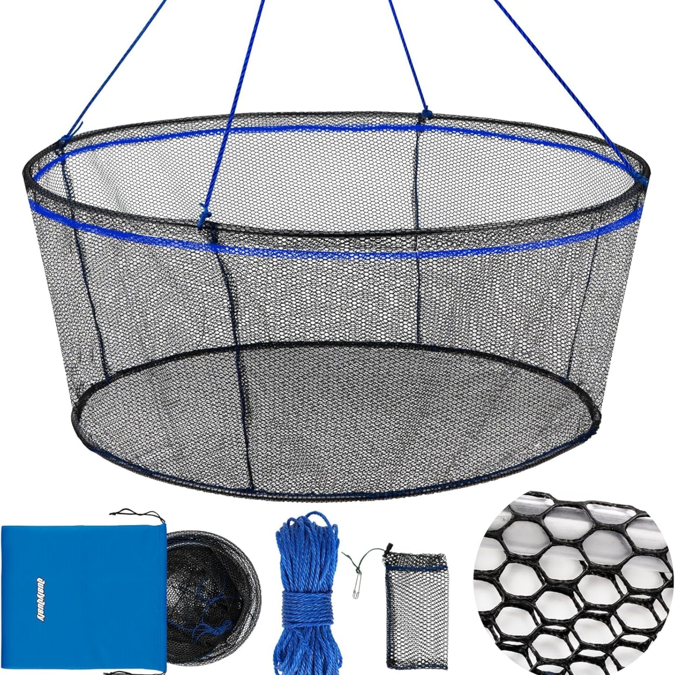QualyQualy, Foldable Fishing Net, 24x32 inch, Portable Collapsible Net ...