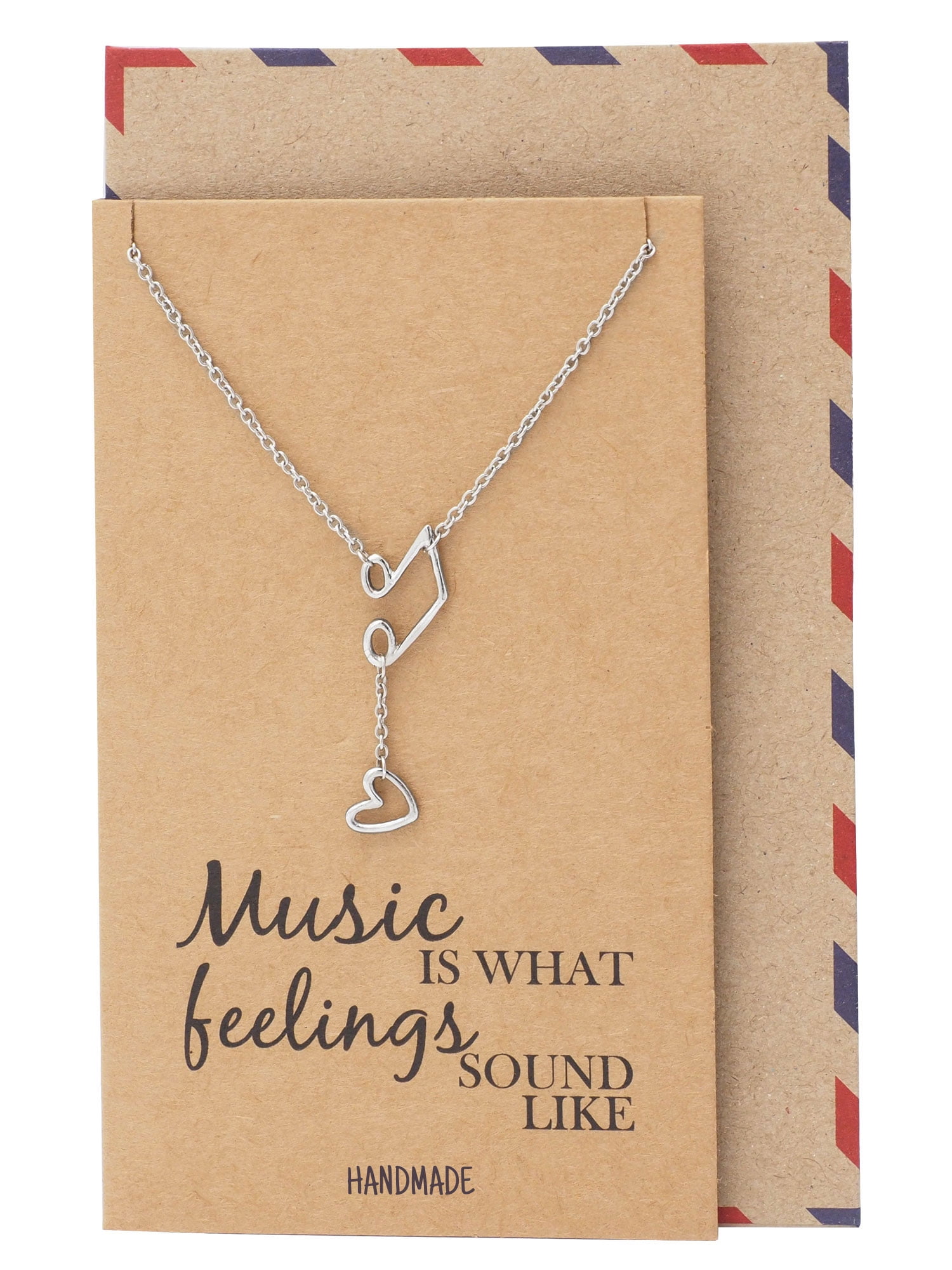 Quan Jewelry Music Note Treble Clef Necklace, Musical Jewelry Gifts for ...