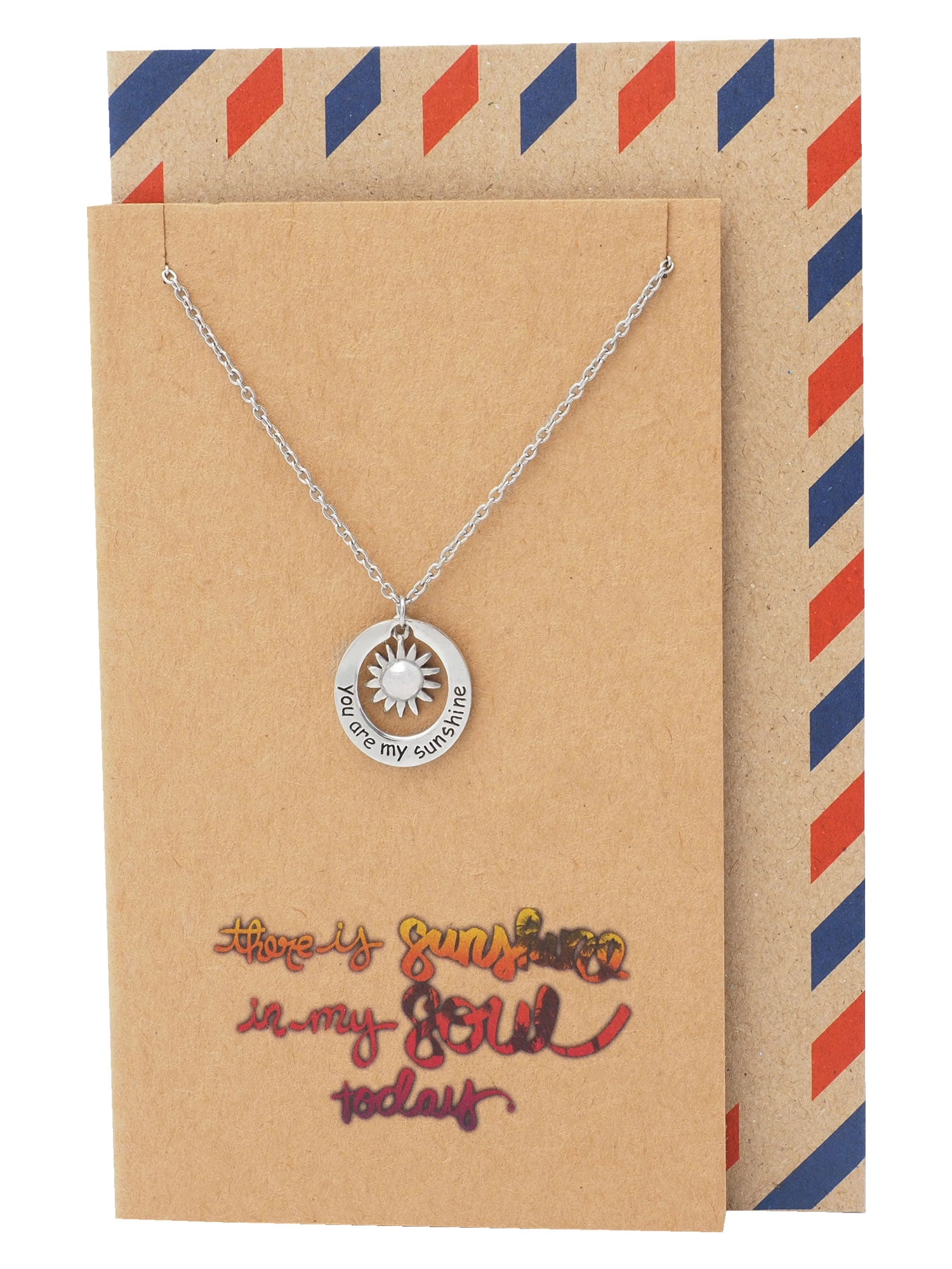 Quan Jewelry Sun Necklace, You Are My Sunshine Engraved Necklace, Gifts ...