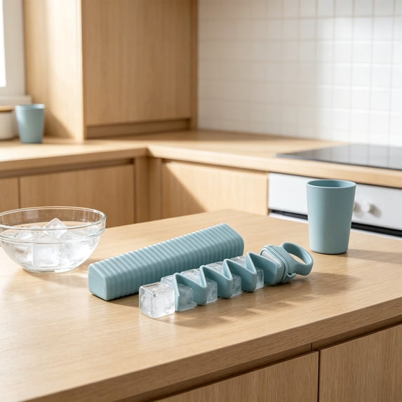 QuanTara Plastic Pull‑Out Ice Stick Maker – Long Ice Tray with Lid for ...