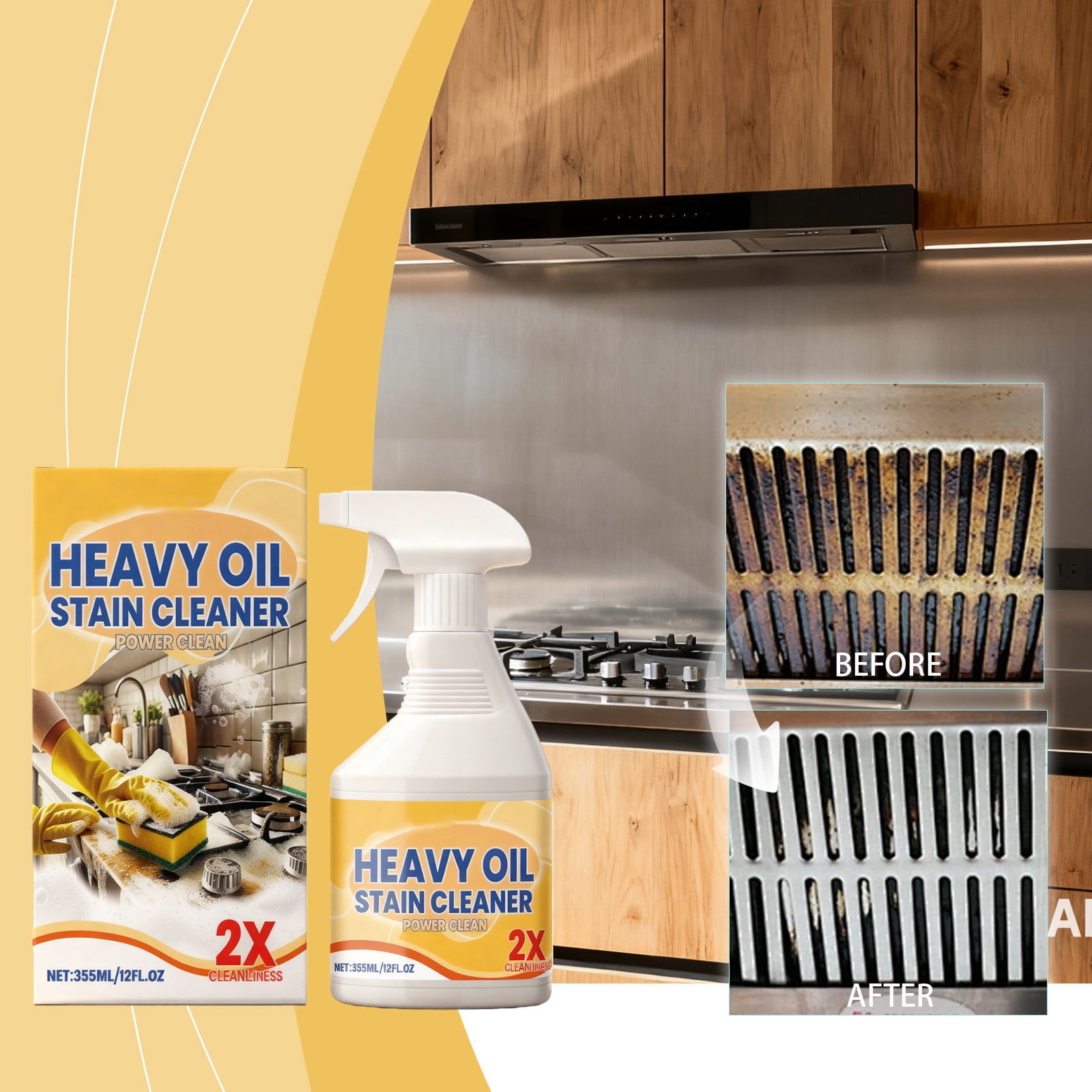 QuanTara Zep Heavy Duty Degreaser, 12 fl oz Kitchen Cleaner Spray for ...